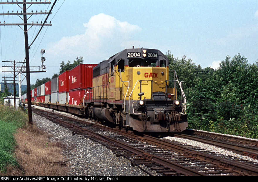 GATX SD-40-2 #2004 is a southbound one unit wonder